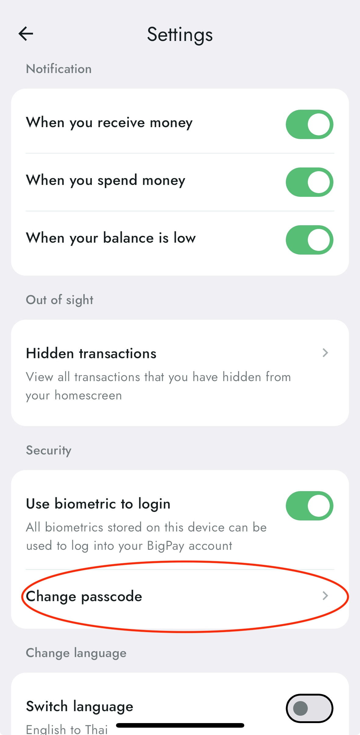 How to Reset Passcode from the App 🔓 – BigPay Thailand Support