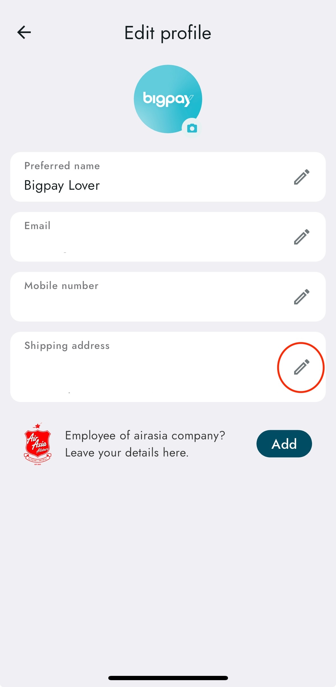 How to change my shipping address for the card delivery? 🚛 – BigPay Thailand Support